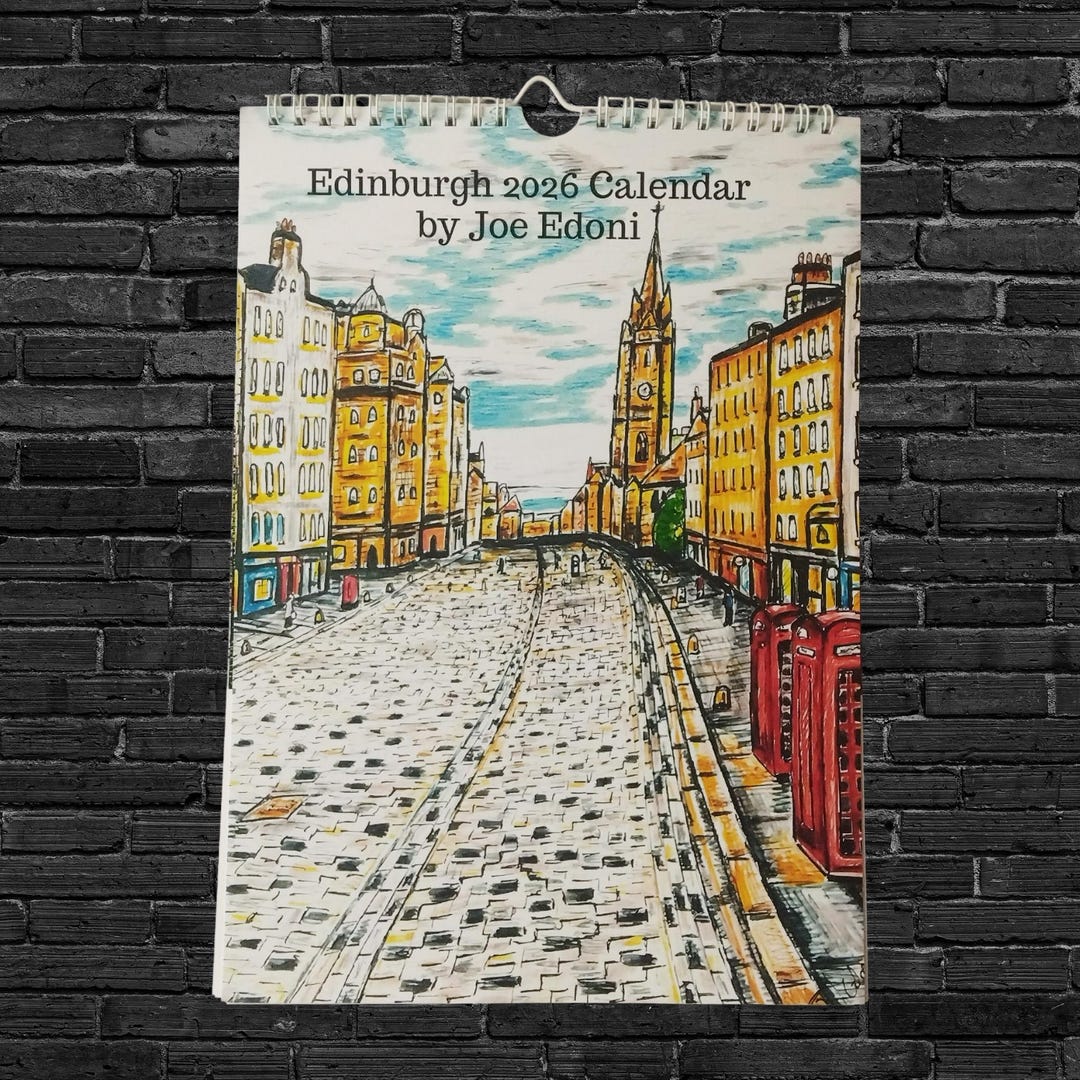 Edinburgh A4 Wall Calendar - 2026, Scottish Art Calendar, Monthly ...