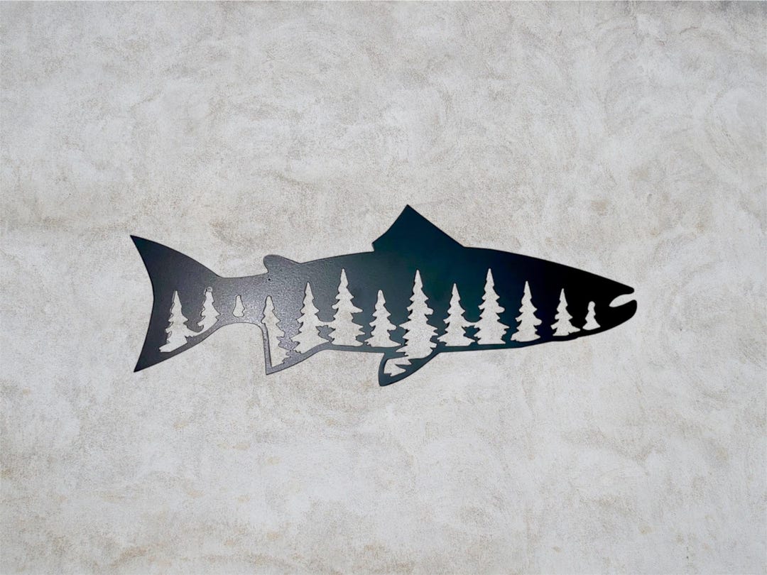 Metal Trout-tree Scene- Wall Art/decor - Etsy