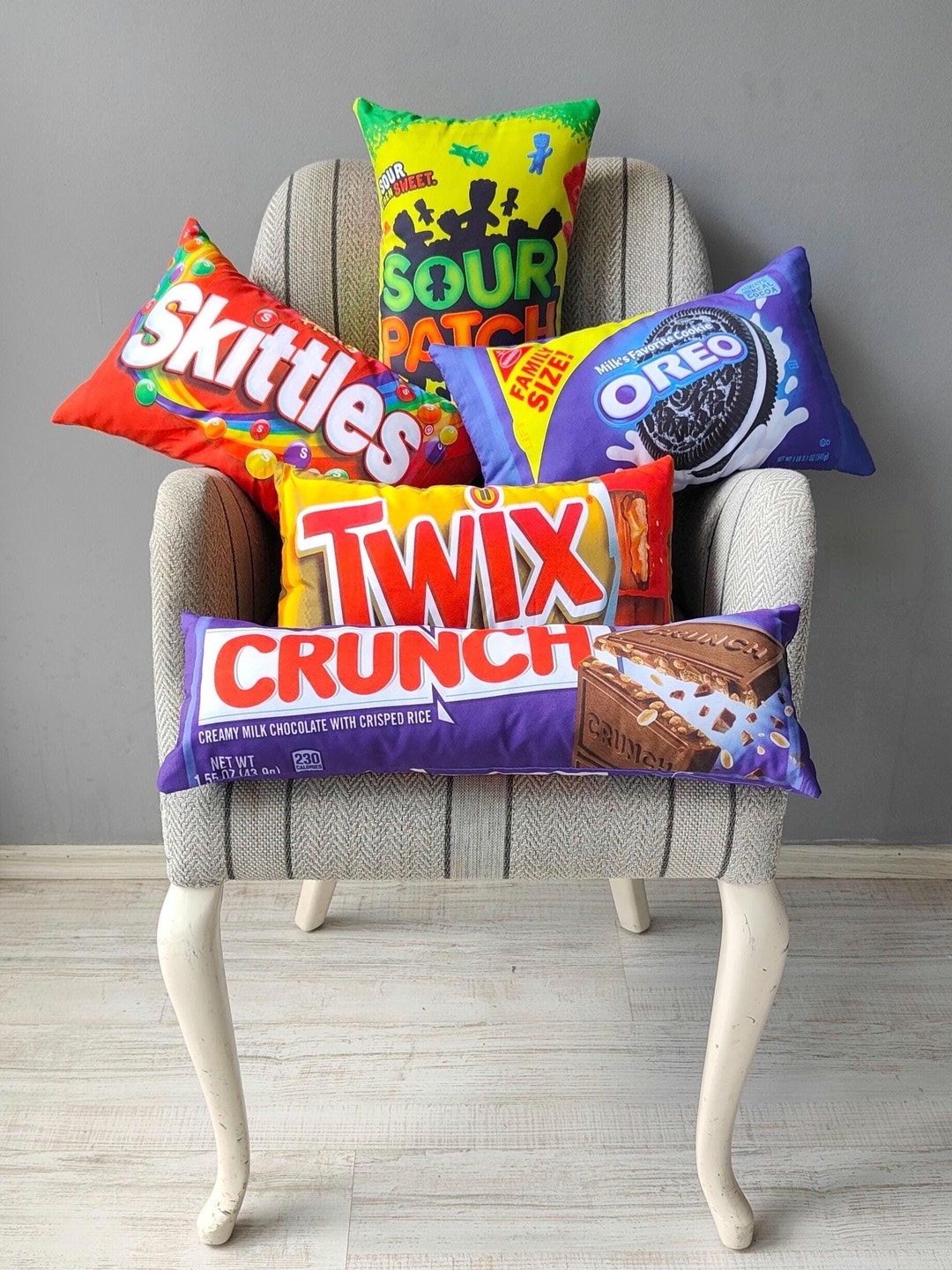 Candy & Chocolate Pillows,twix,nerds,skittles,sourpatch Pillow,funny ...
