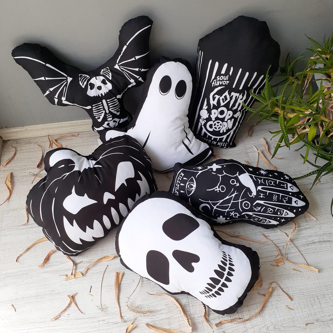 Gothic Pillow,skull Pillow,pumpkin Pillow,goth Popcorn Pillow,palmistry ...