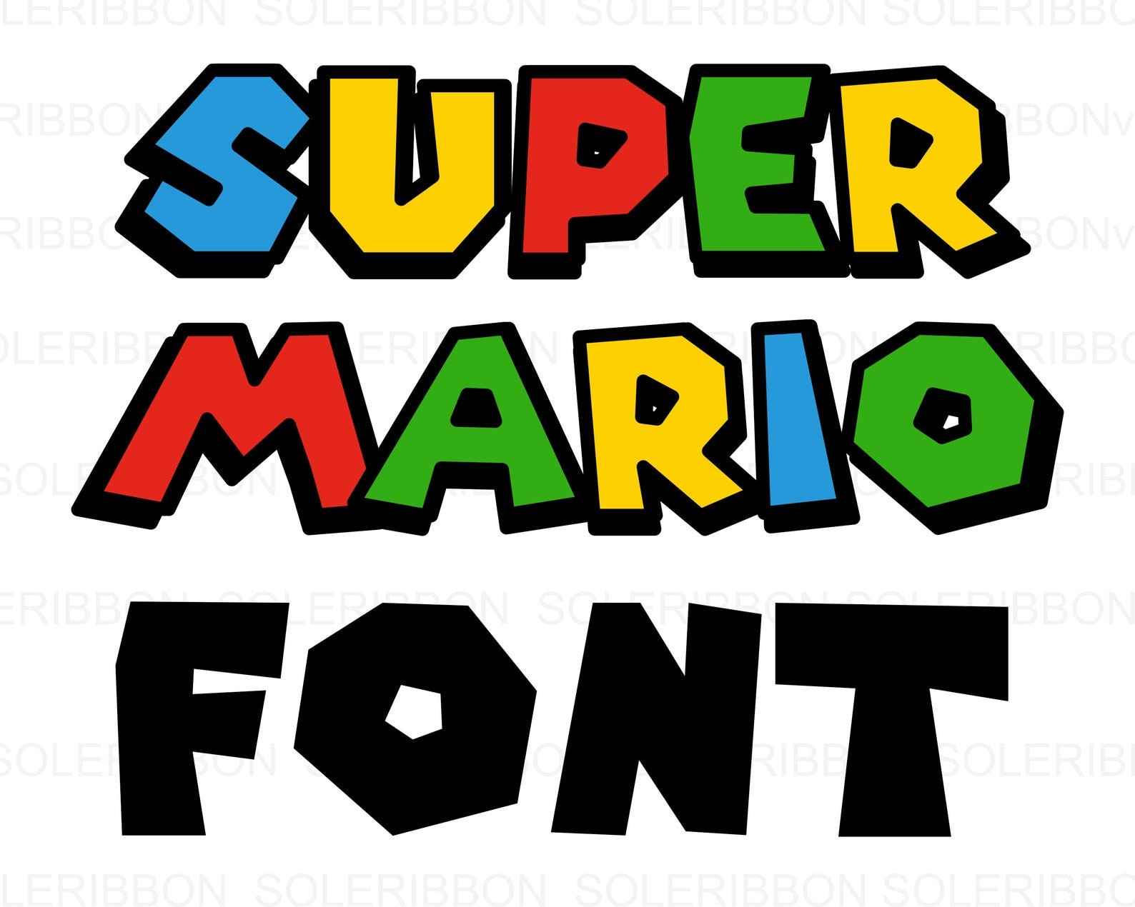 Letras de alfabeto de fuente Super Mario Font / Mario - Etsy España