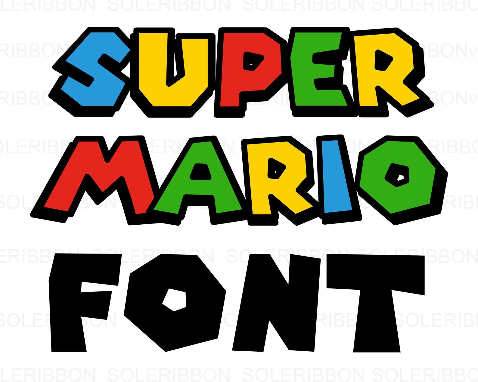 Super Mario Font Mario Font Alphabet Letters Printing - Etsy