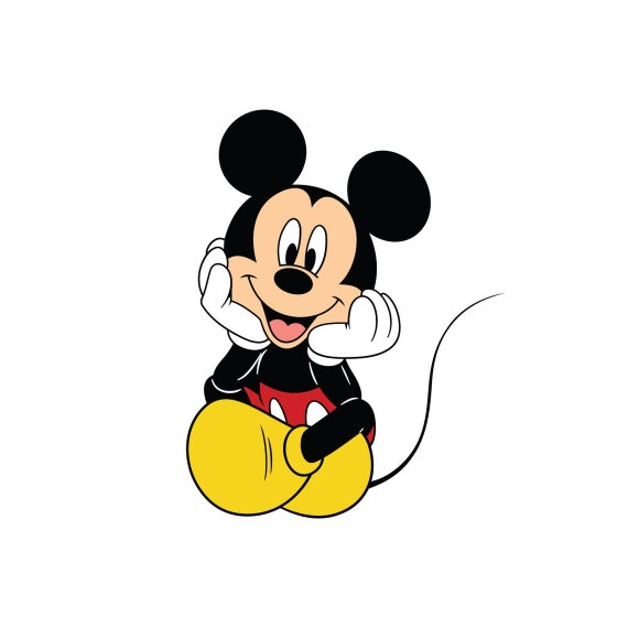 Mickey Mouse sentado Sentado con las piernas cruzadas Walt | Etsy