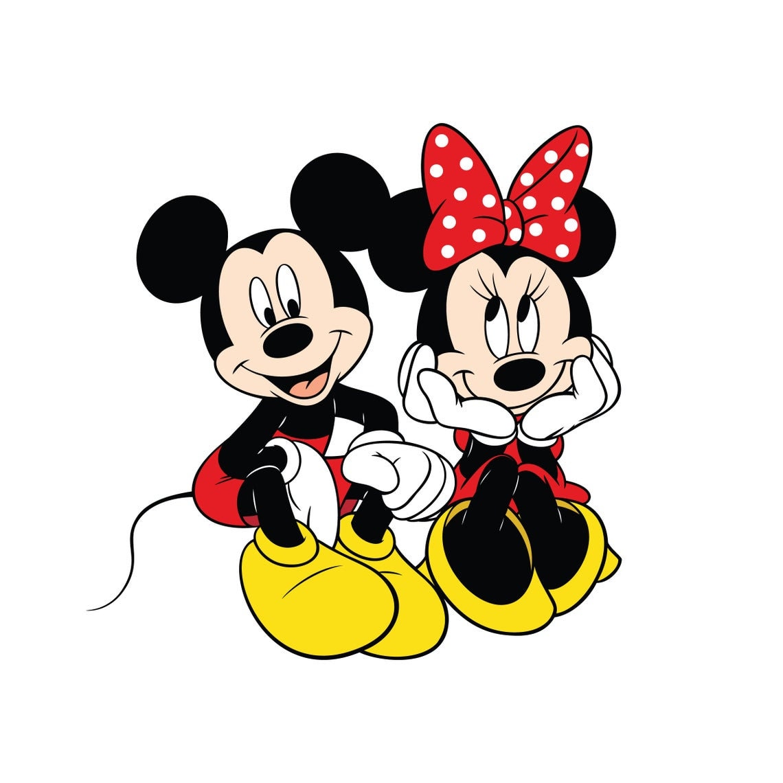 Mickey & Minnie Couple Mickey and Minnie Sitting Mouse - Etsy