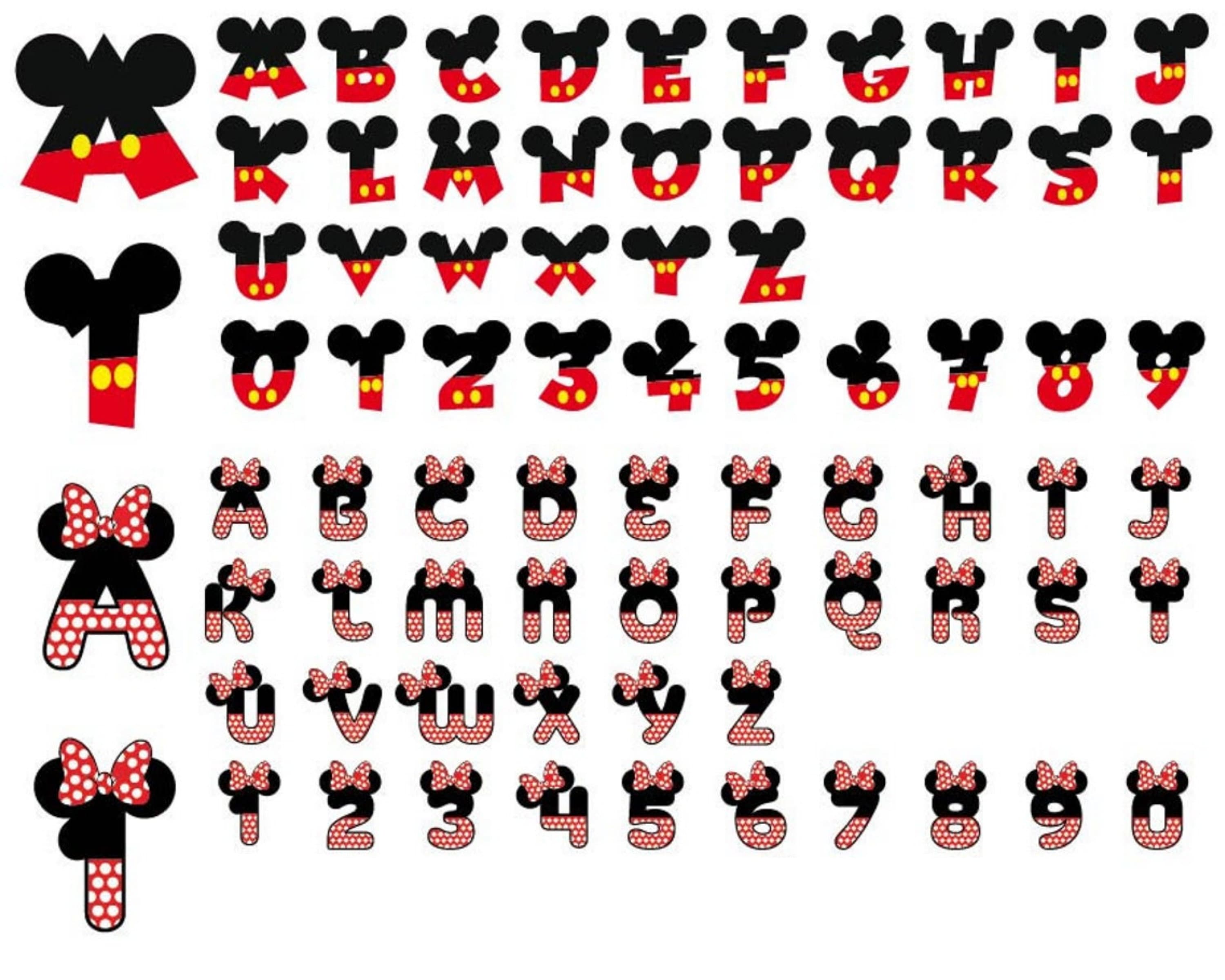 Mickey Mouse Font svg Minnie Font A-Z Disney Mickey Letters | Etsy