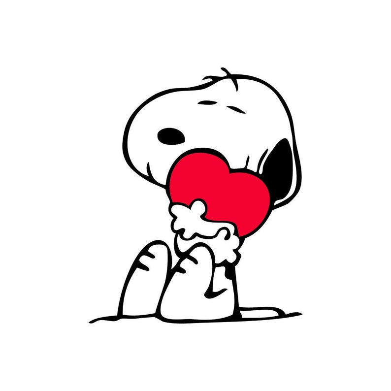Peanuts Snoopy hugging a heart Digital Download vector png | Etsy