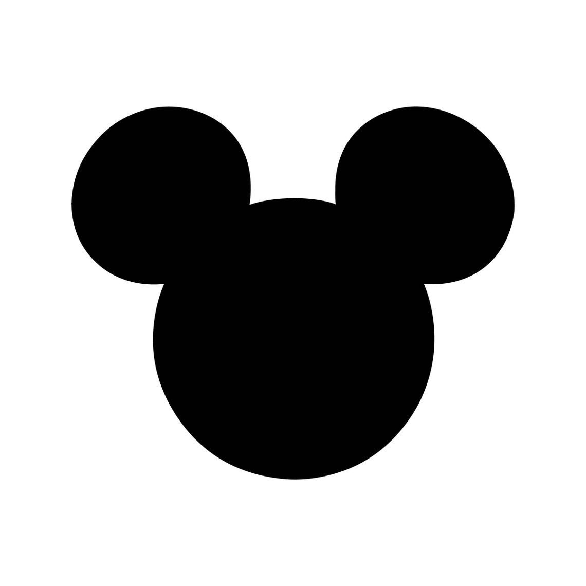 Black Mickey Mouse Silhouettes Outline Head Digital Download - Etsy