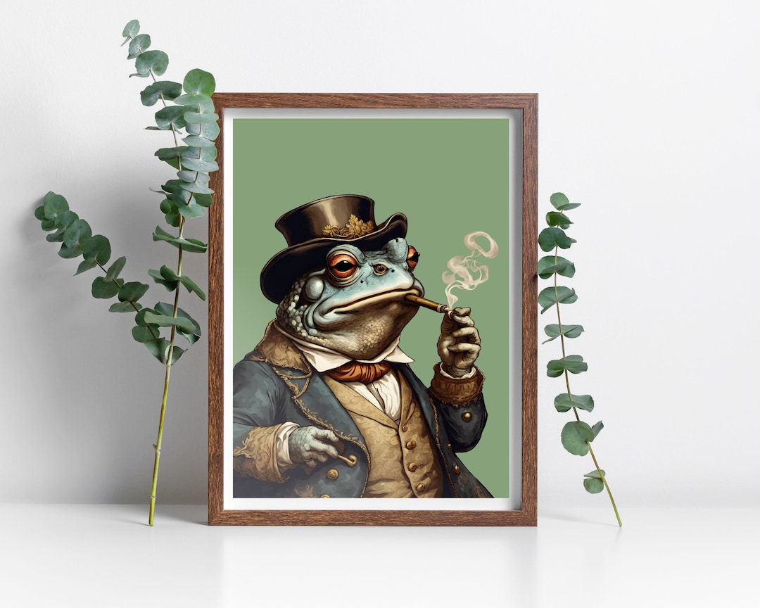 Vintage Art Print for Christmas , Elegant Aristocratic Toad , Fun ...