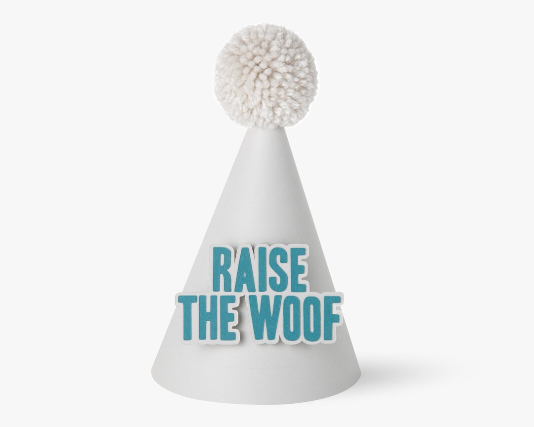 Raise the Woof Dog Party Hat – Custom Personalised Pet Birthday Hat for ...