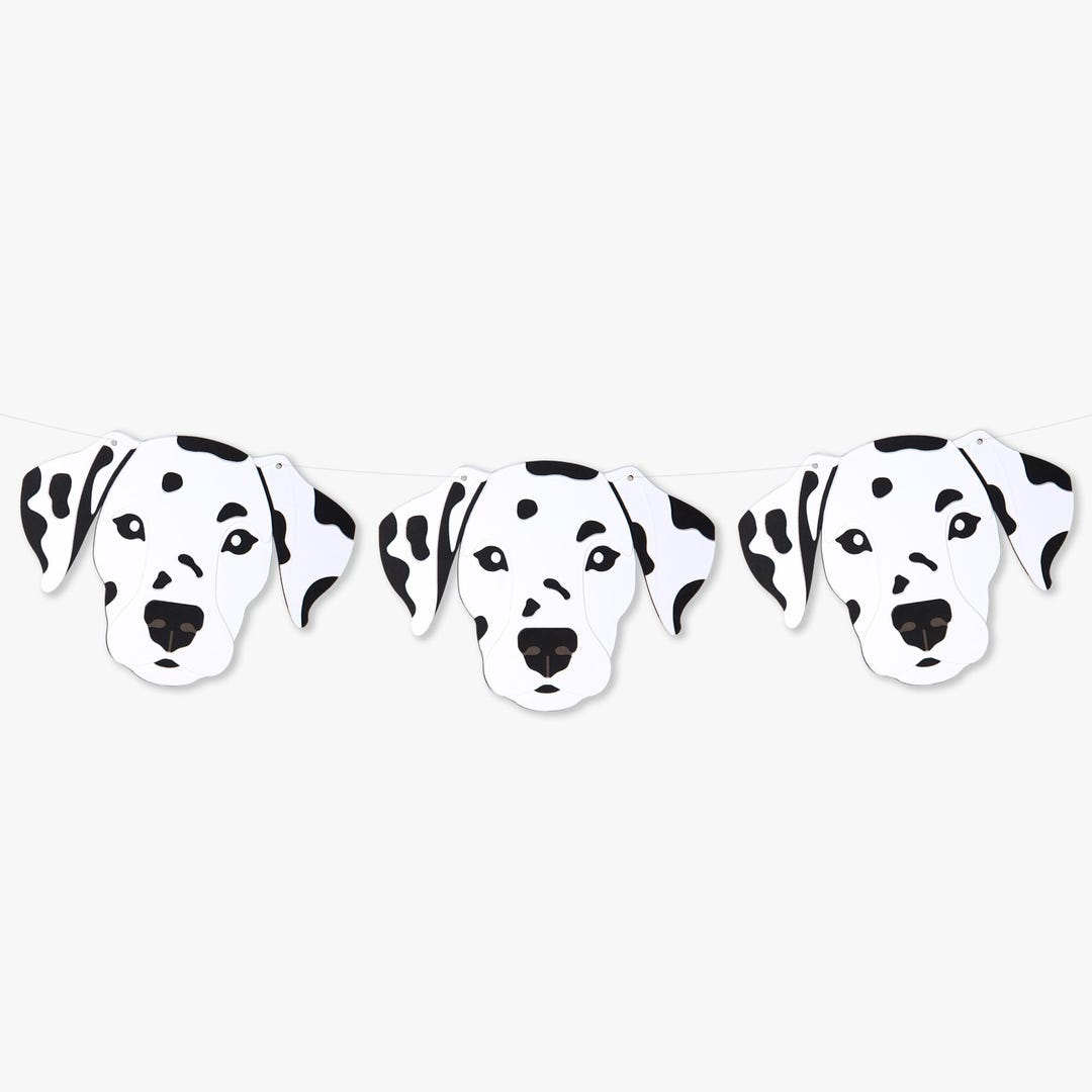 Custom Colour Dalmatian Garland Puppy Party Hat Dog Birthday Banner Pet ...