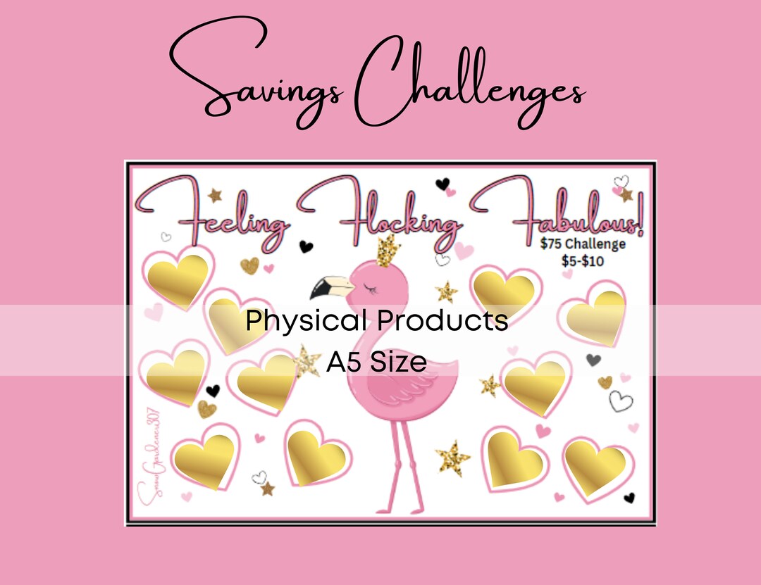 Flamingo Scratch-off Savings Challenge: Low Budget, Laminated - Etsy