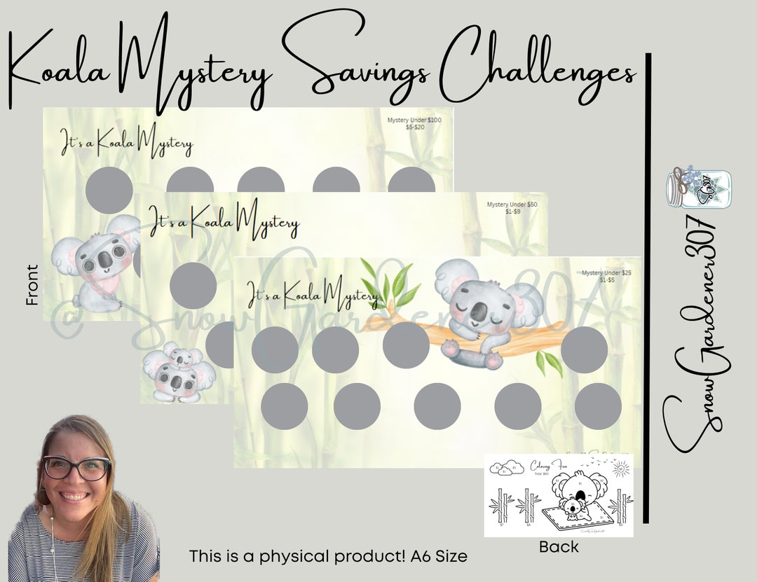 Koala Mystery Laminated Scratch-off Savings Challenges Single or Bundle ...