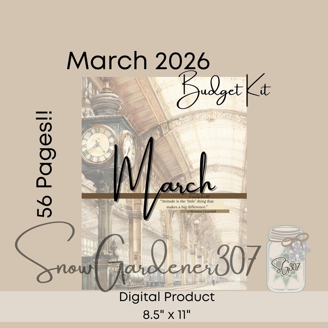 March Budget Planner Kit: Dated & Undated, 56-page Printable (PDF ...