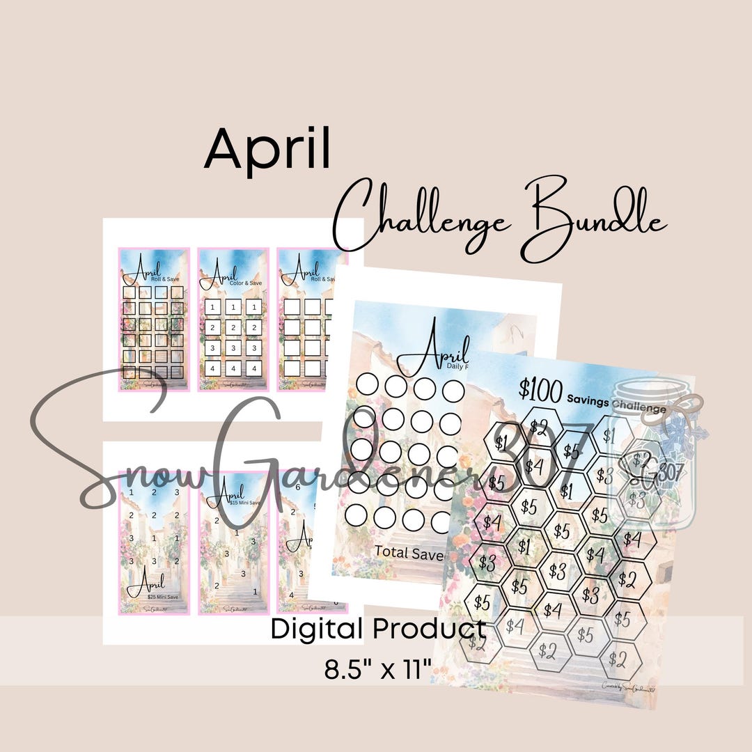 April Travel Themed Challenge Bundle • 9 Savings Challenges PLUS ...