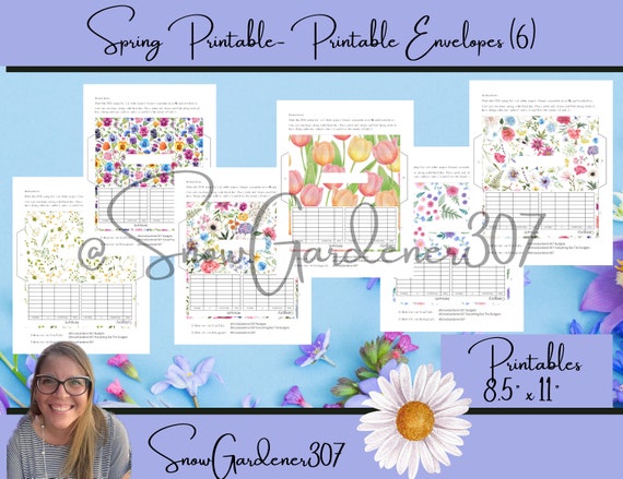 Spring Flower Printable Cash Envelopes With Transaction | Etsy