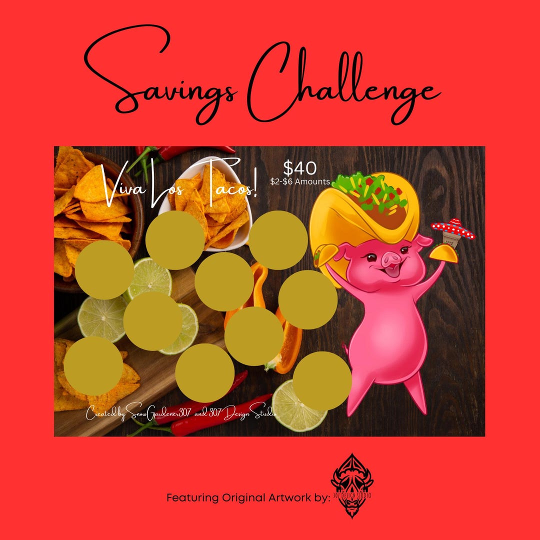 Georgette Taco Savings Challenge: Scratch-off & Dice Game - Etsy