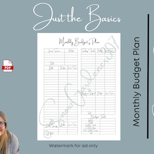 Monthly Budget Plan • Just the Basics • Cash Budget - Etsy
