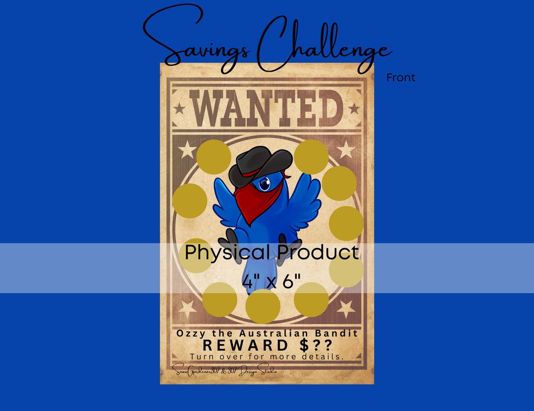 Ozzy the Bandit Savings Challenge • Double-sided Scratch-off and ...