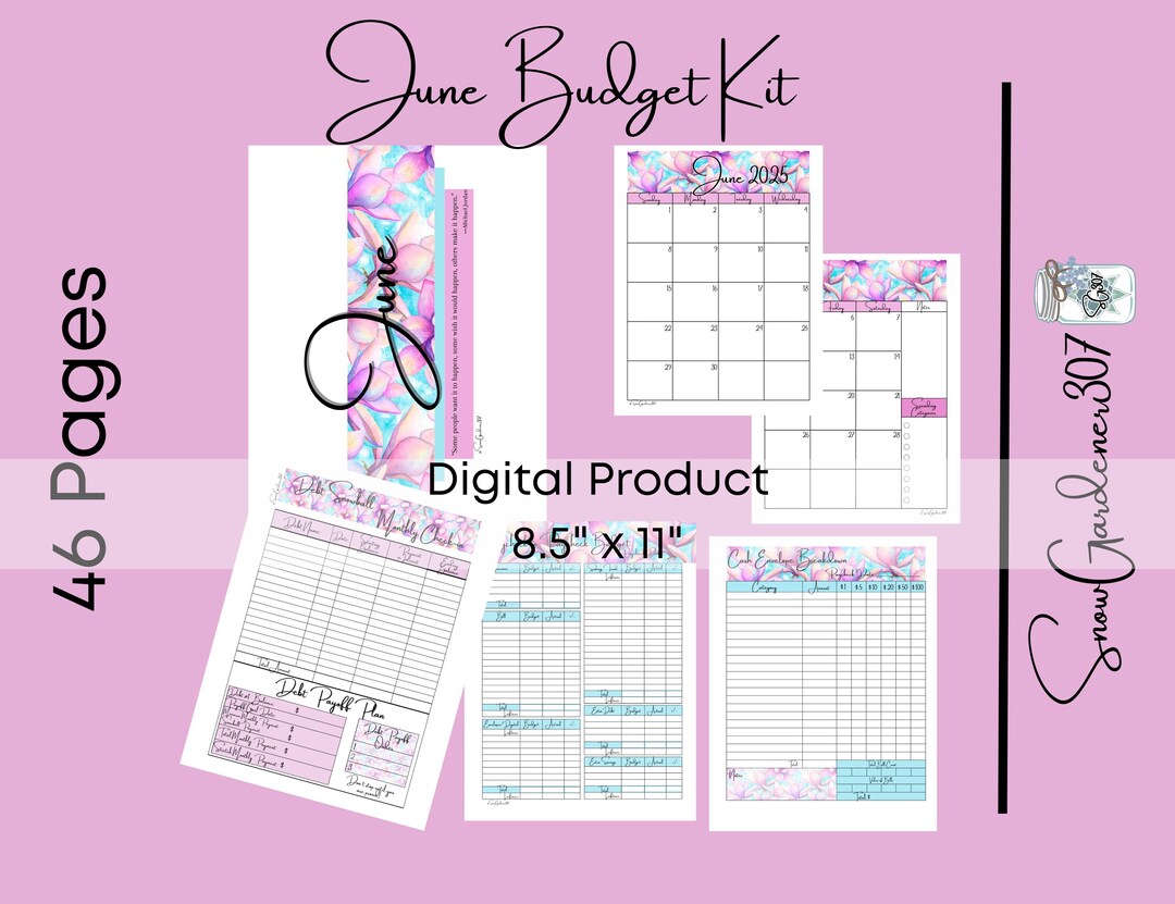June Budget Planner Kit: 45-page Financial Tracker (dated & Undated ...