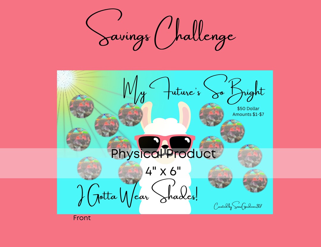 Llama Savings Challenge: Scratch-off & Dice Game (4"x 6") - Etsy