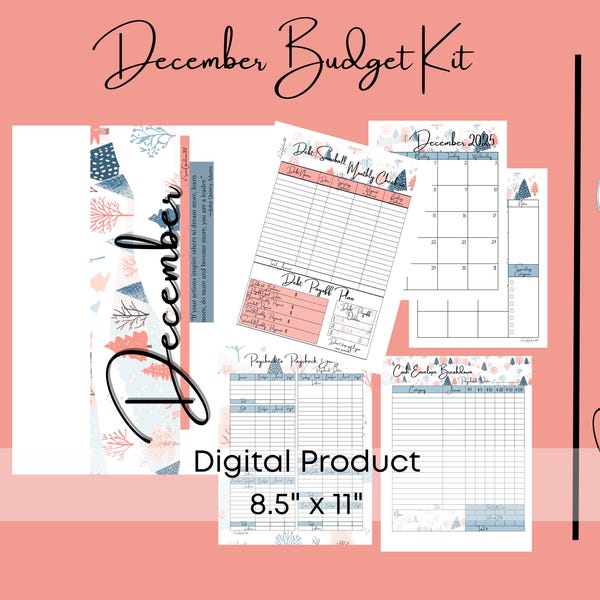 December Budget Sheet - Etsy