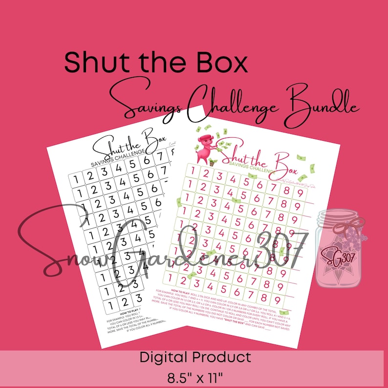 Shut the Box Savings Challenge Bundle • FUN Dice Savings Challenge ...