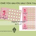 I Oink You IOU Slip: Printable Piggy Bank Budget (PDF) - Etsy