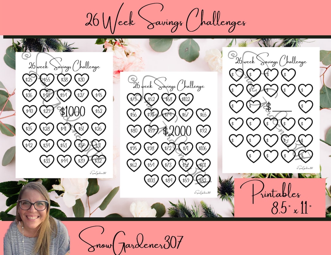 BUNDLE * 26 Week Savings Challenges * 1000 and 2000 Dollar Saving ...
