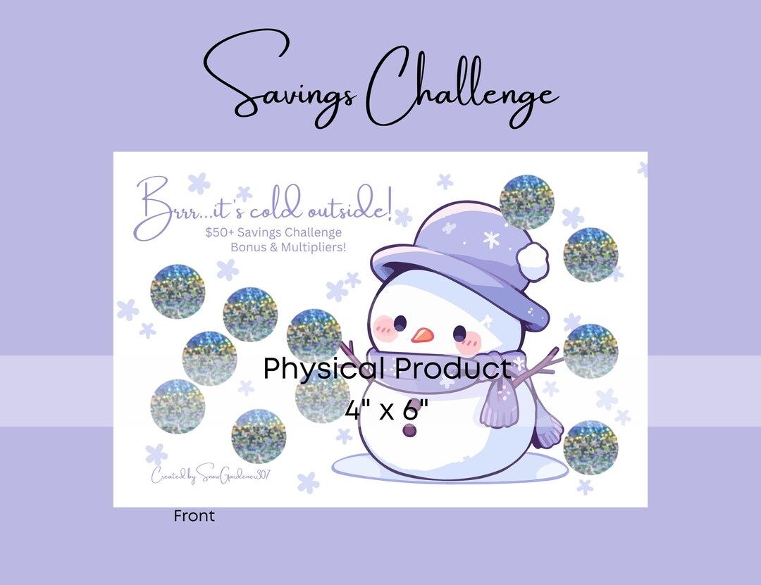 Snowman Christmas Savings Challenge: Double-sided Scratch-off Game - Etsy