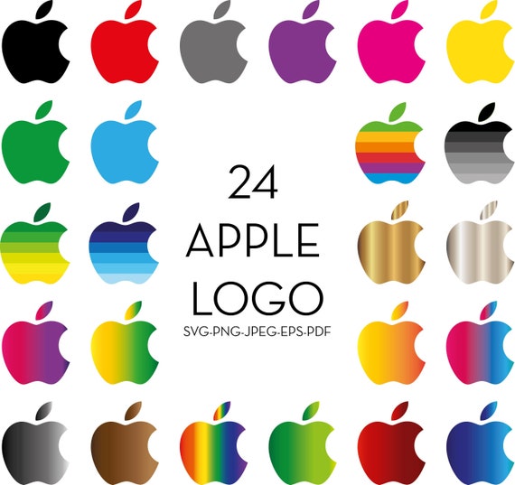 Apple iPhone Logo Apple Logo Sticker Apple iPhone Logo Decal Apple Logo Vector Apple Color Transition Logos Apple Gold Logo Etsy UK