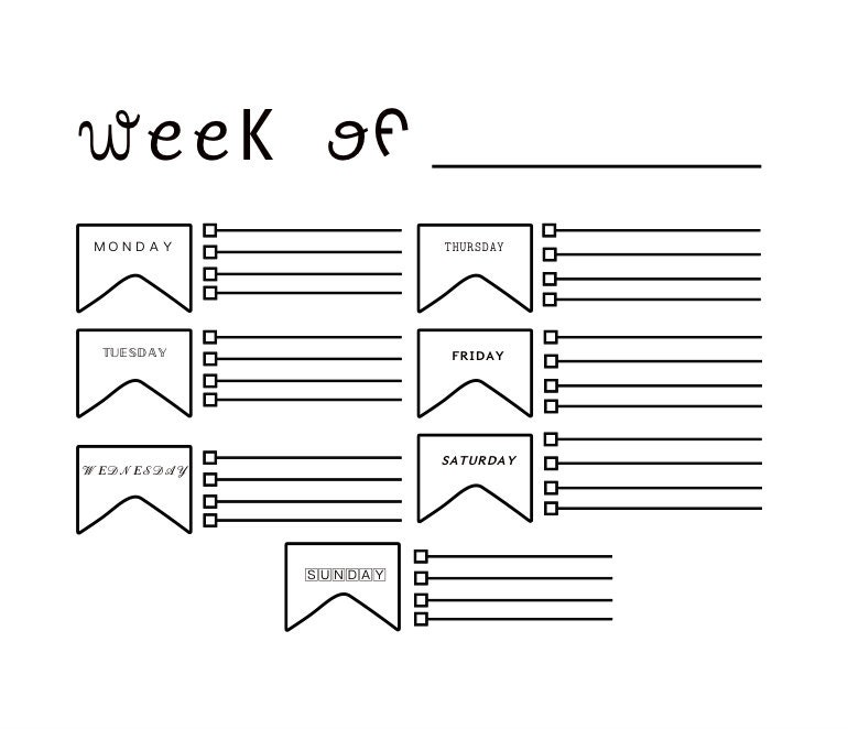 WEEK SCHEDULE - Etsy