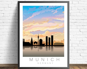 Germany City Munich Scenery Wall Sticker Art Poster Mural Transfer ...