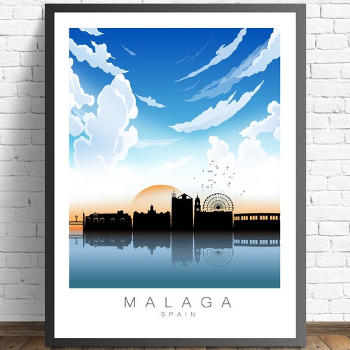 Malaga Andalucia Spain Travel Poster Size 12x16 Inches Wall - Etsy
