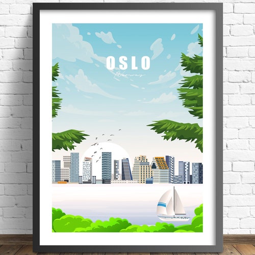 Oslo Travel Print Norway Oslo Poster Oslo Print Norway - Etsy
