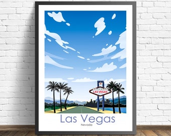Las Vegas Art Print Travel Poster Nevada Vintage Home Decor XR738 - Etsy