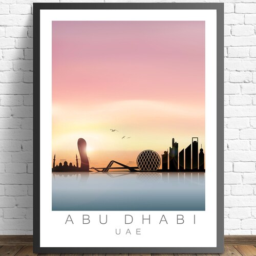 Abu Dhabi Poster UAE Print Travel Poster - Etsy