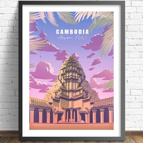 Cambodia Art Print Angkor Wat Gold Foil Print Southeast Asia - Etsy