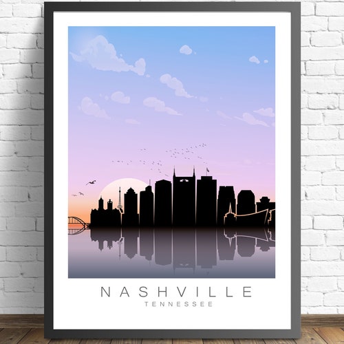 Nashville Print Tennessee Poster Travel Poster Etsy