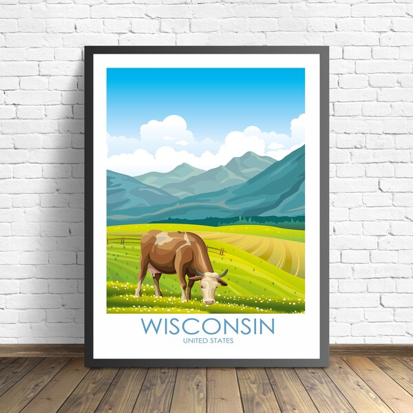 Wisconsin Poster - Etsy