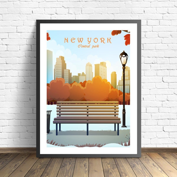 Central Park Poster - Etsy