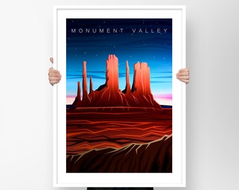 Arizona Travel Poster Monument Valley Poster Art Print Travel Poster ...