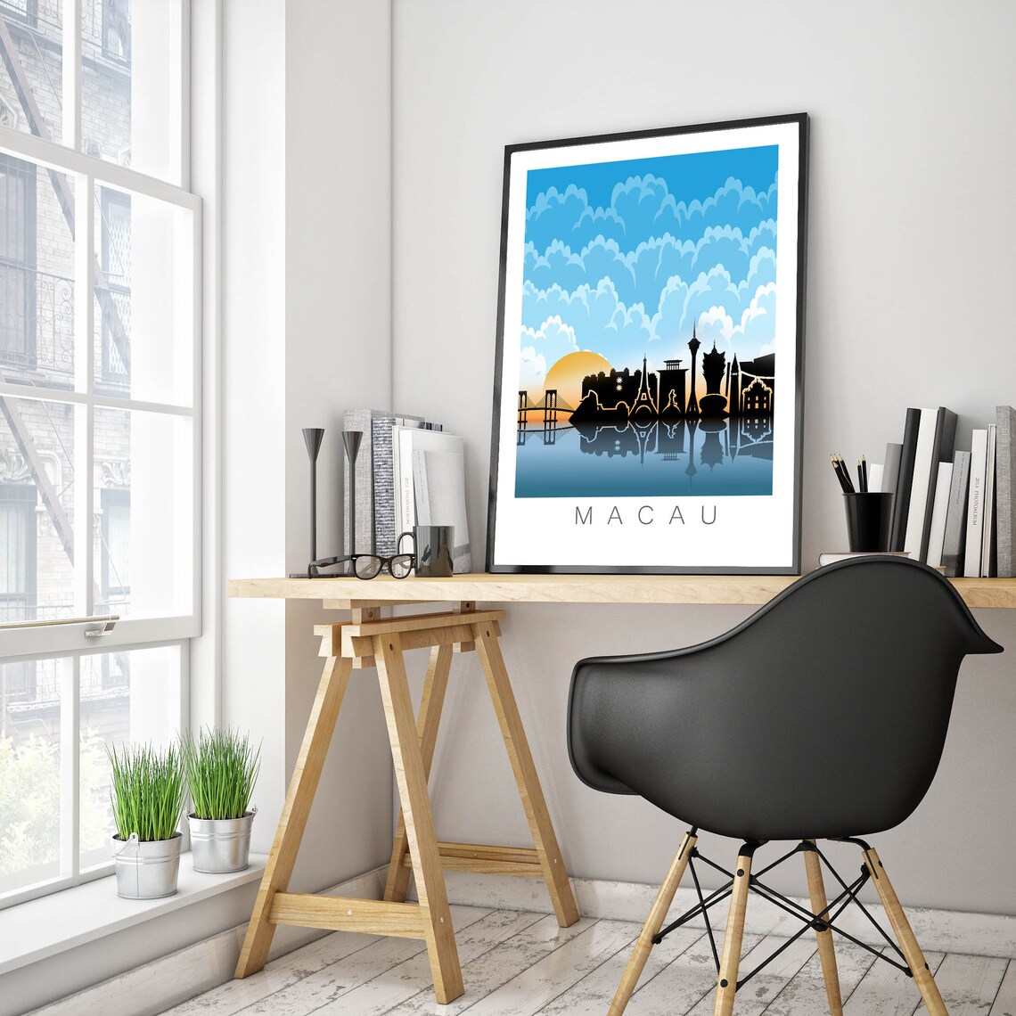 Macau Skyline Print Macau Poster - Etsy
