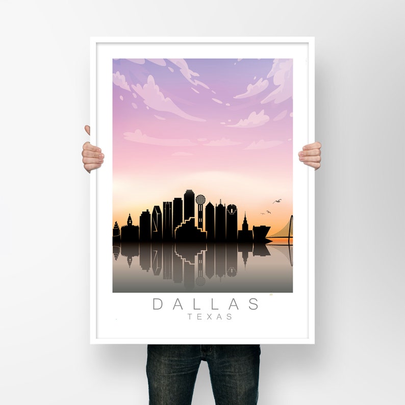 Dallas Travel Poster Texas Print | Etsy