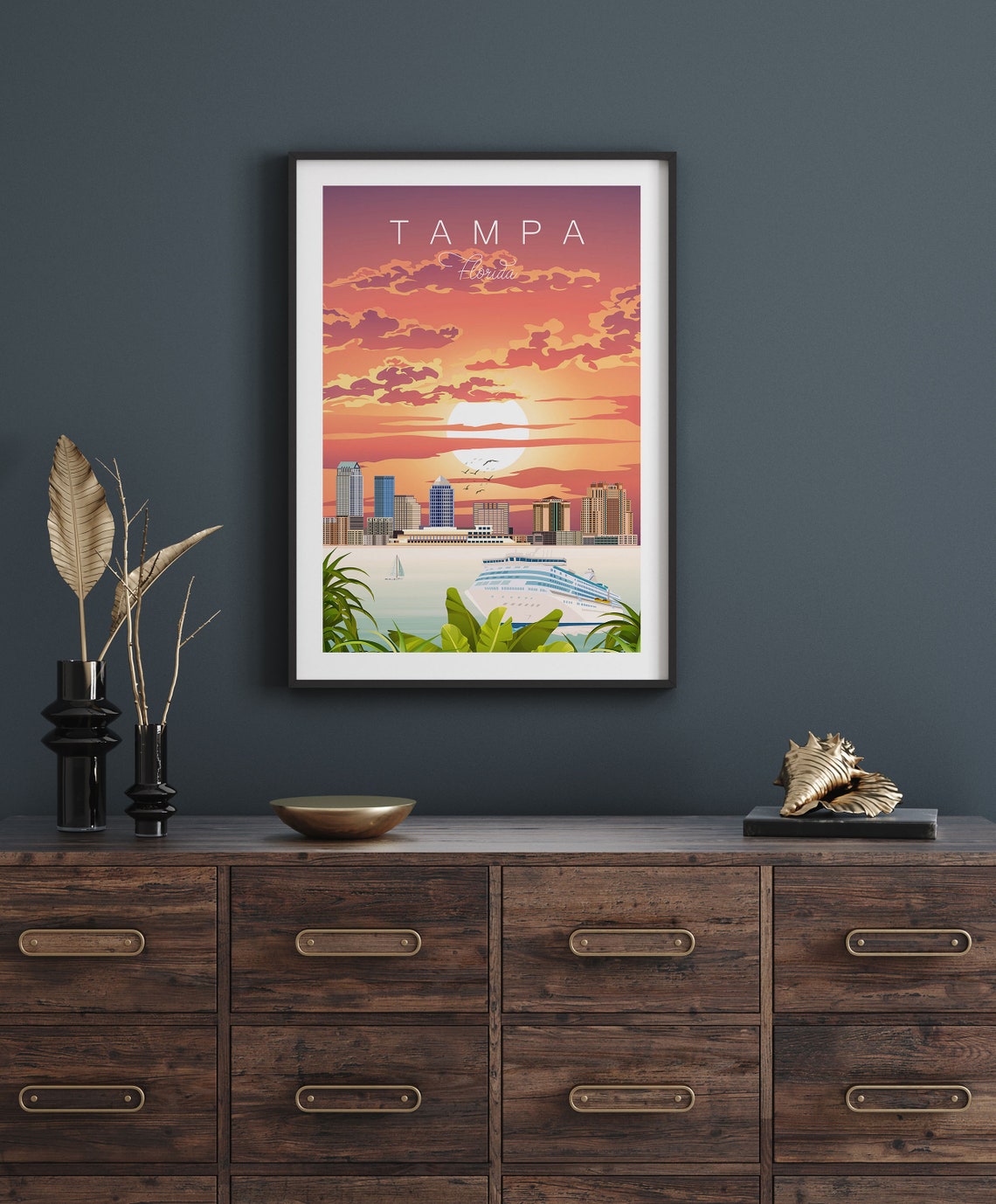 Tampa Travel Poster Florida Print - Etsy