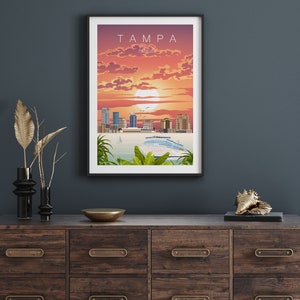 Tampa Travel Poster , Florida Print - Etsy
