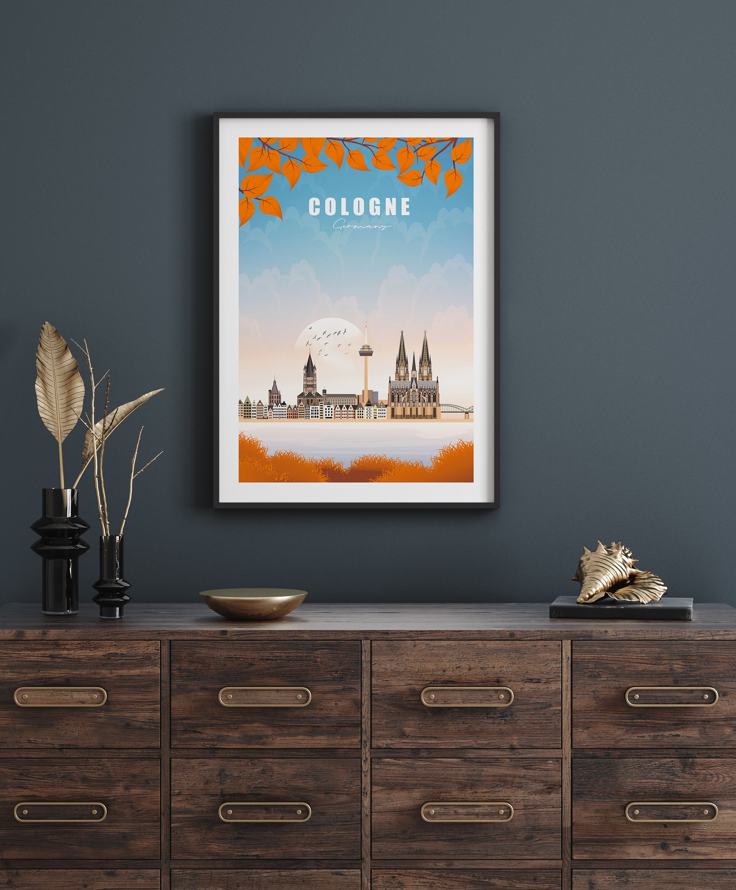 Cologne Travel Poster Germany Print - Etsy