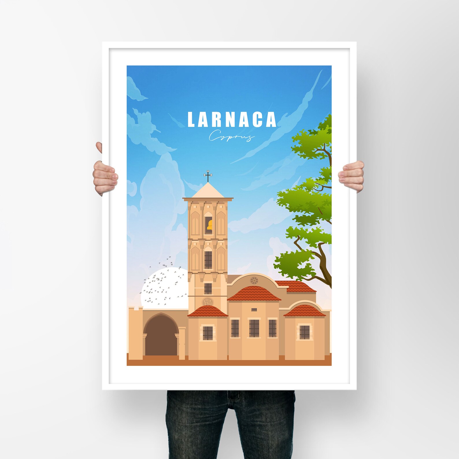 Larnaca Travel Poster Cyprus Print - Etsy