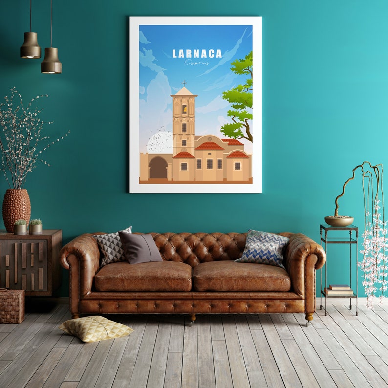Larnaca Travel Poster Cyprus Print - Etsy