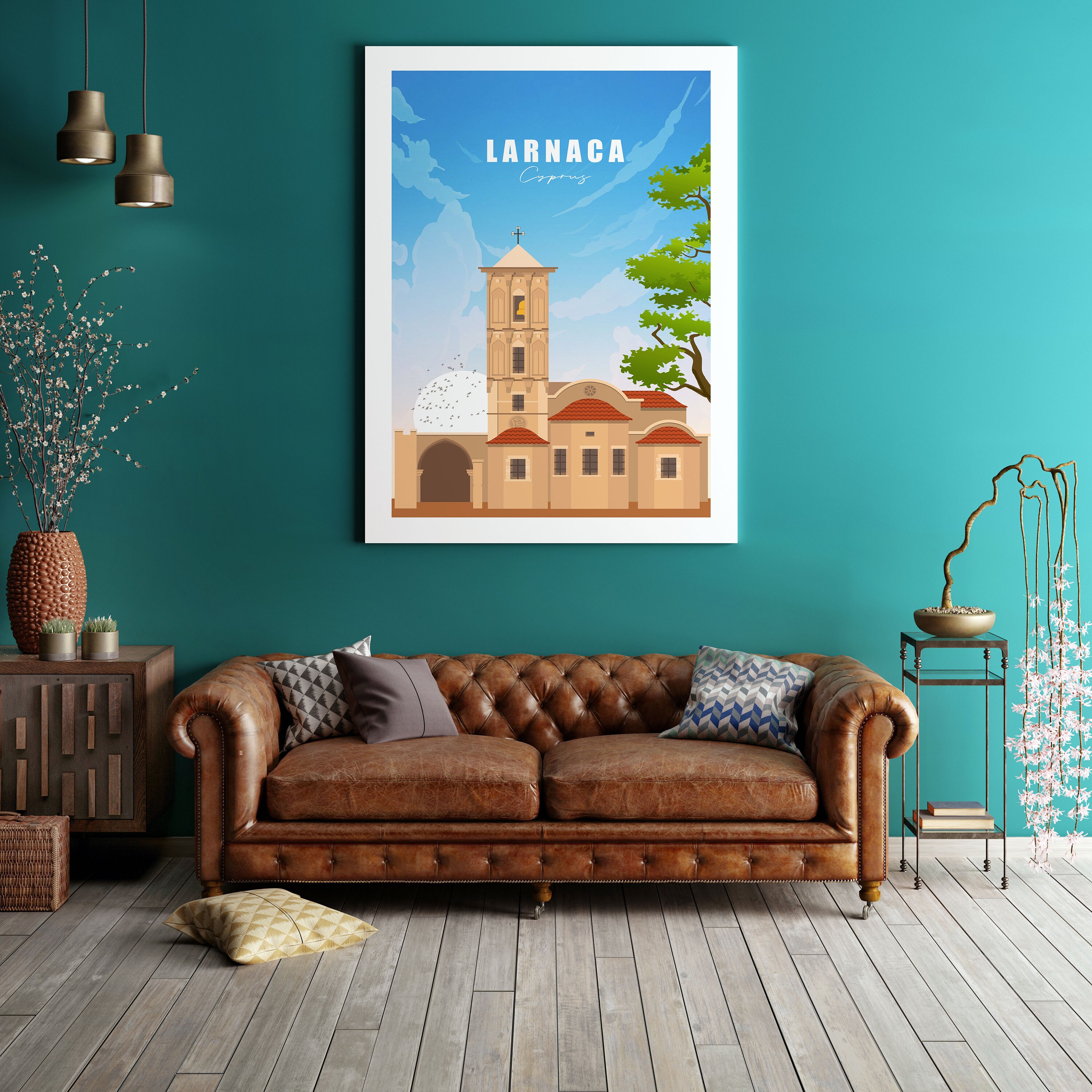 Larnaca Travel Poster , Cyprus Print - Etsy