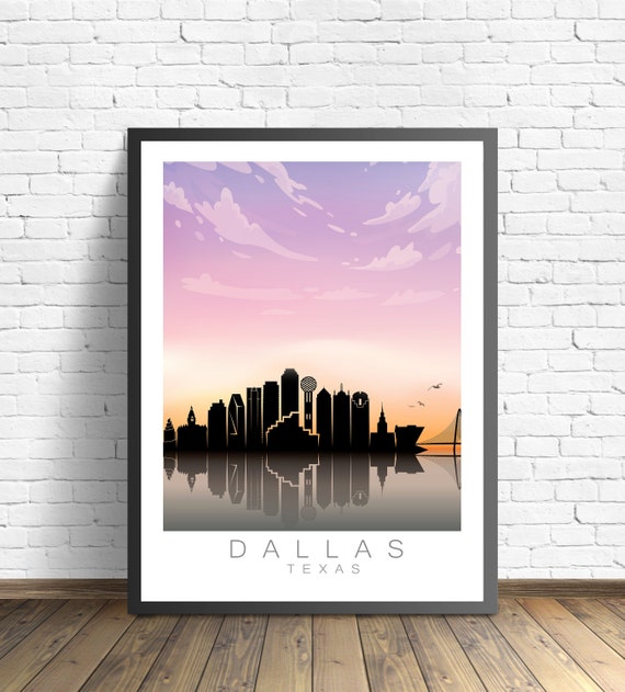 Dallas Travel Poster Texas Print | Etsy
